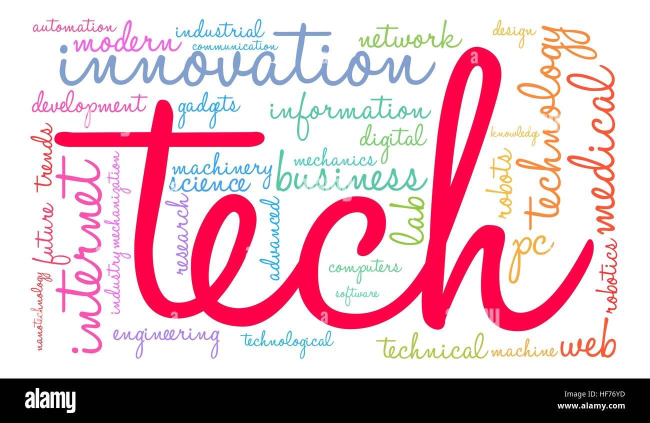 Tech word cloud on a white background Stock Vector Image & Art - Alamy