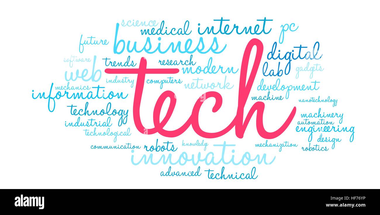 Tech word cloud on a white background Stock Vector Image & Art - Alamy