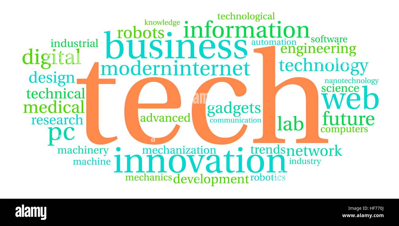 Tech word cloud on a white background Stock Vector Image & Art - Alamy