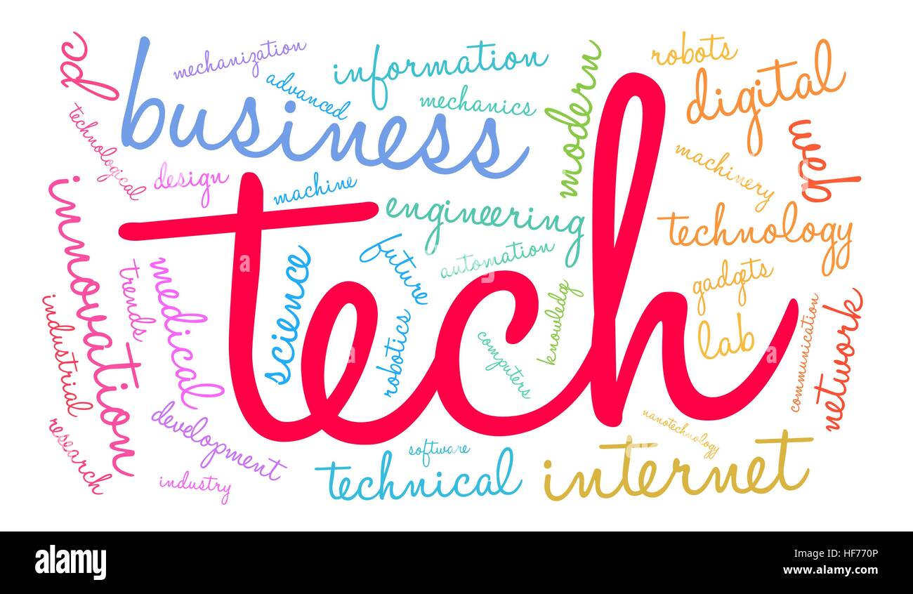 Tech word cloud on a white background Stock Vector Image & Art - Alamy