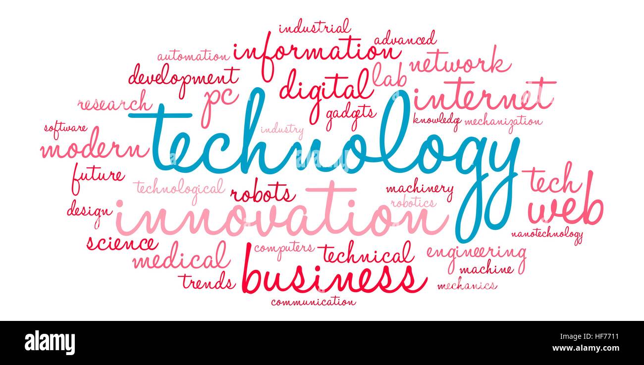 Technology word cloud on a white background Stock Vector Image & Art ...