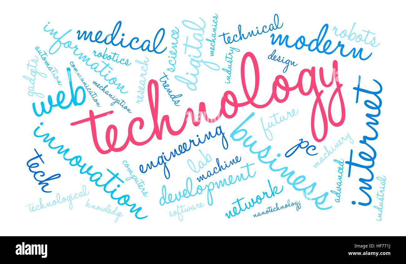 Technology word cloud on a white background Stock Vector Image & Art ...