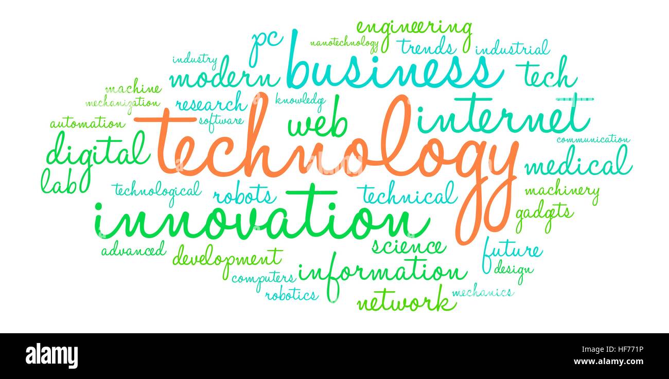 Technology word cloud on a white background Stock Vector Image & Art ...
