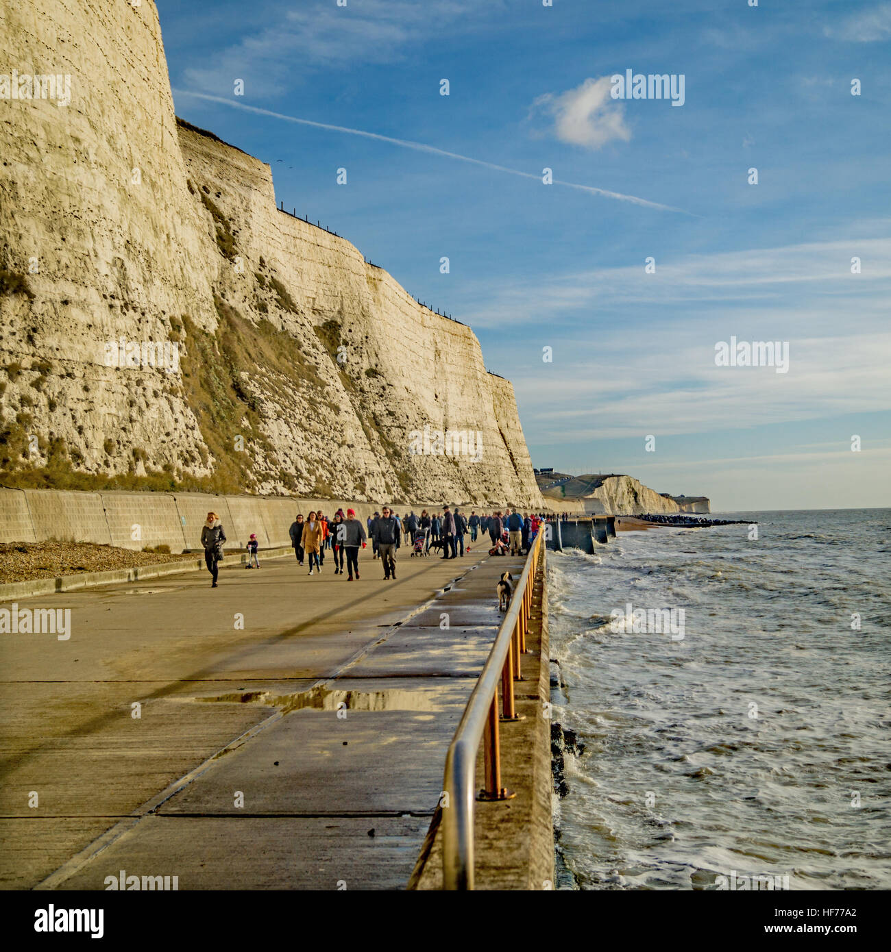 A Winter's Stroll. Walking along the Promenade Stock Photo - Alamy