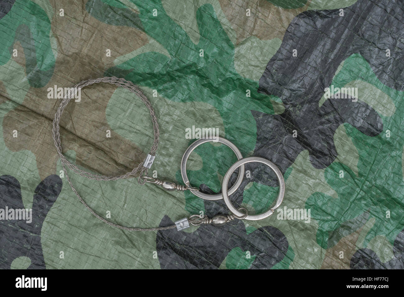 Commando-type survival wire saw for cutting through small pieces of ...