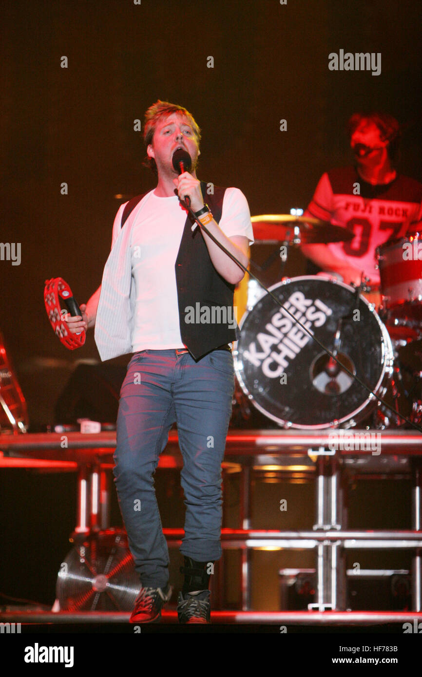 KRAKOW, POLAND - AUGUST 22, 2008: Coke Live Festival, o/p Kaiser Chiefs ...