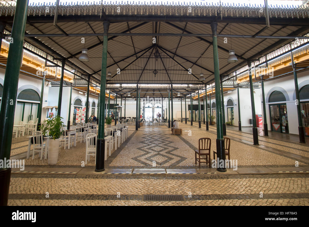 the old Market Hall in the old town of Tavira at the east Algarve in ...