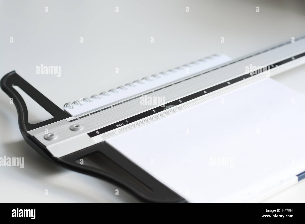 Measuring an empty notebook. Template for text Stock Photo - Alamy