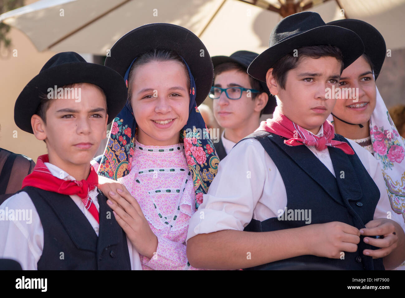 traditional potugese Dance at the Saturday Market in the town of Loule ...