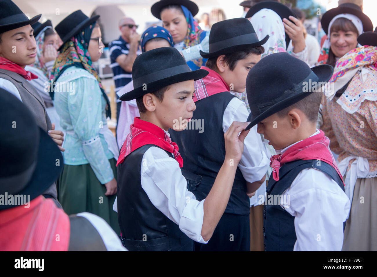traditional potugese Dance at the Saturday Market in the town of Loule ...