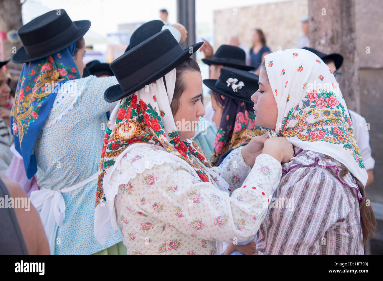traditional potugese Dance at the Saturday Market in the town of Loule ...