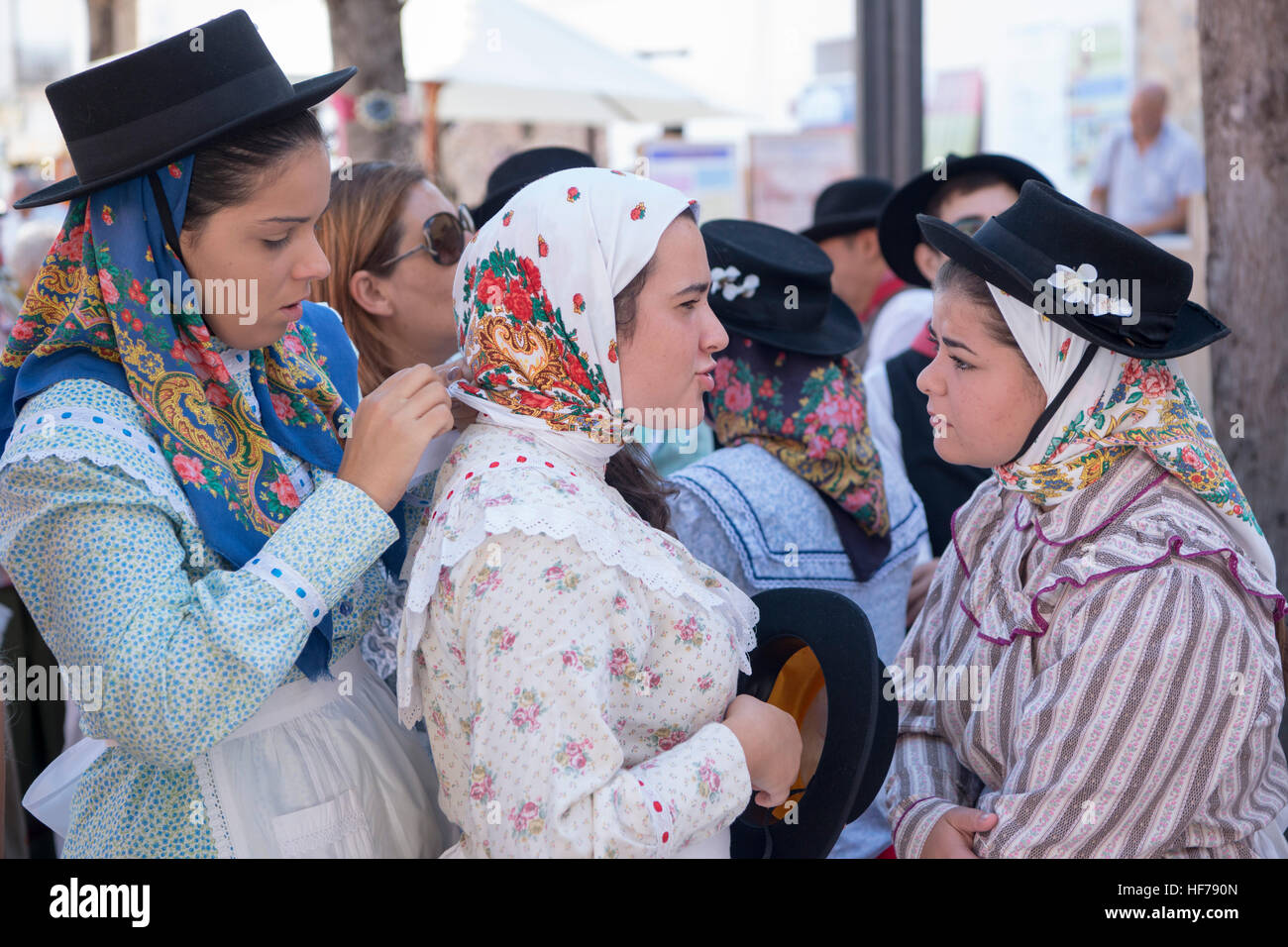 traditional potugese Dance at the Saturday Market in the town of Loule ...