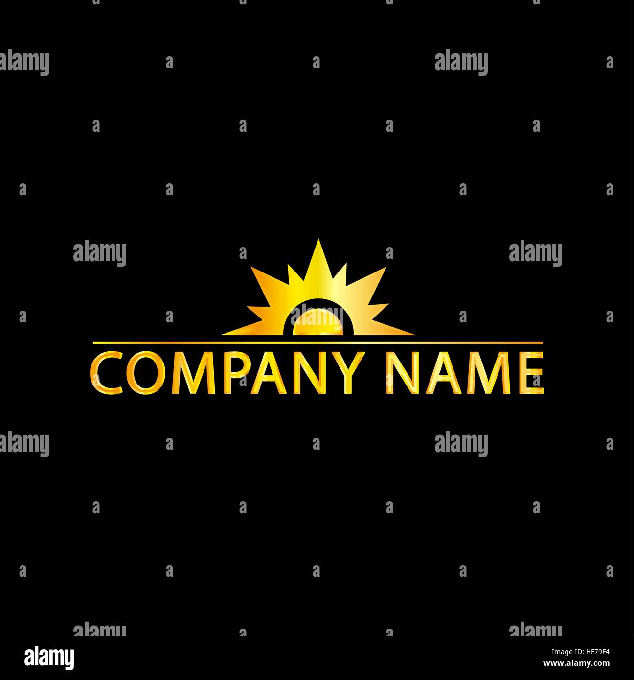 Gold sun logo hi-res stock photography and images - Alamy
