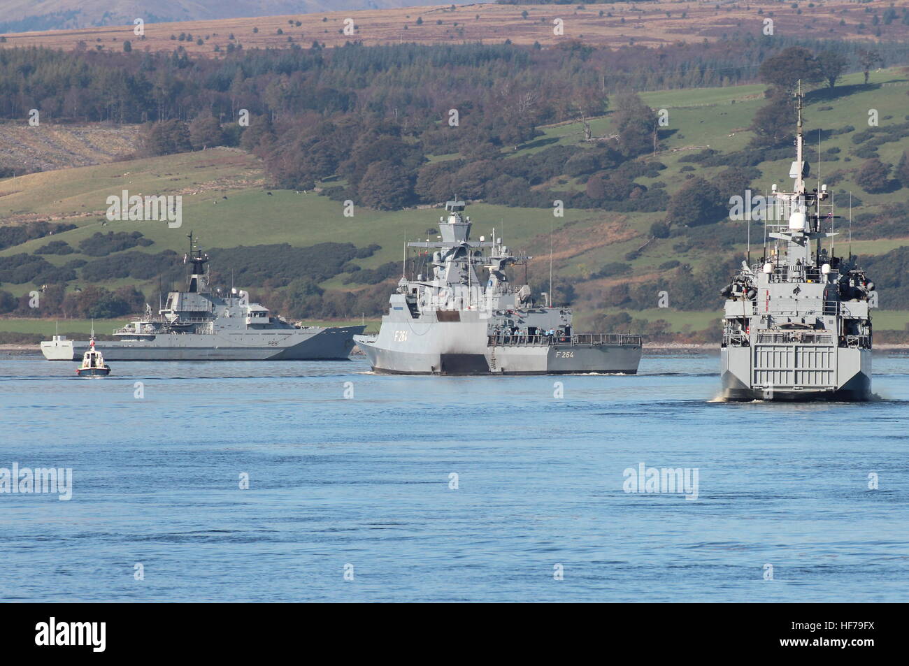 FGS Ludwigshafen am Rhein (left), HMS Tyne (centre), and FNS Uusimaa ...