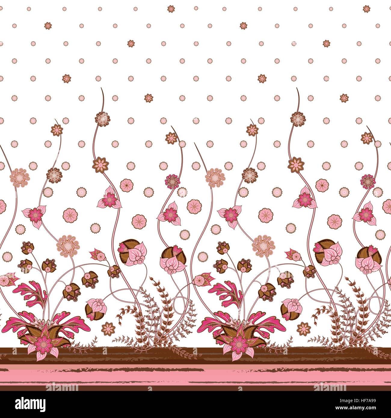 Vector seamless vertical pattern with Decorative ornament, hand drawn ...