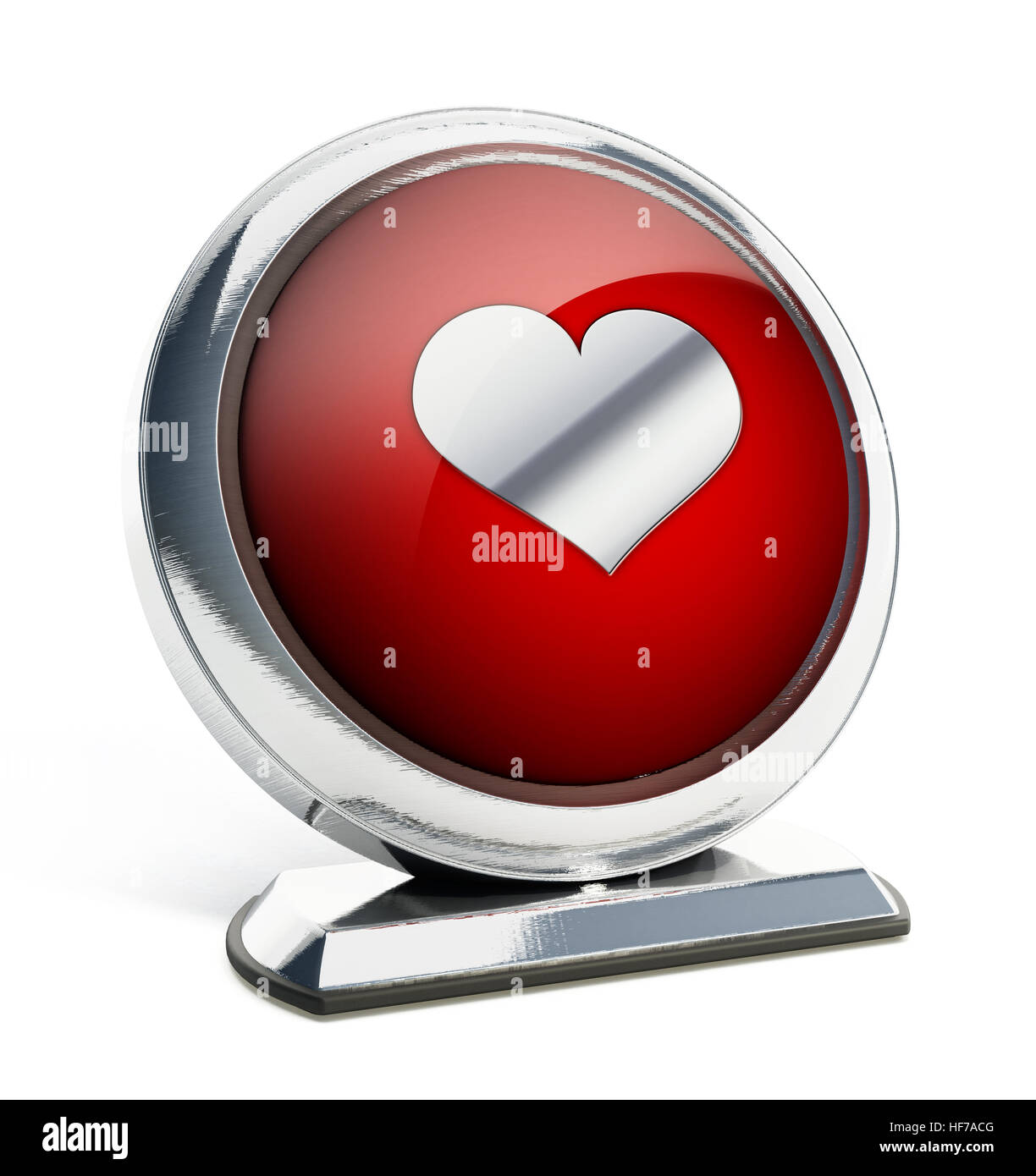 3d red heart button hi-res stock photography and images - Alamy