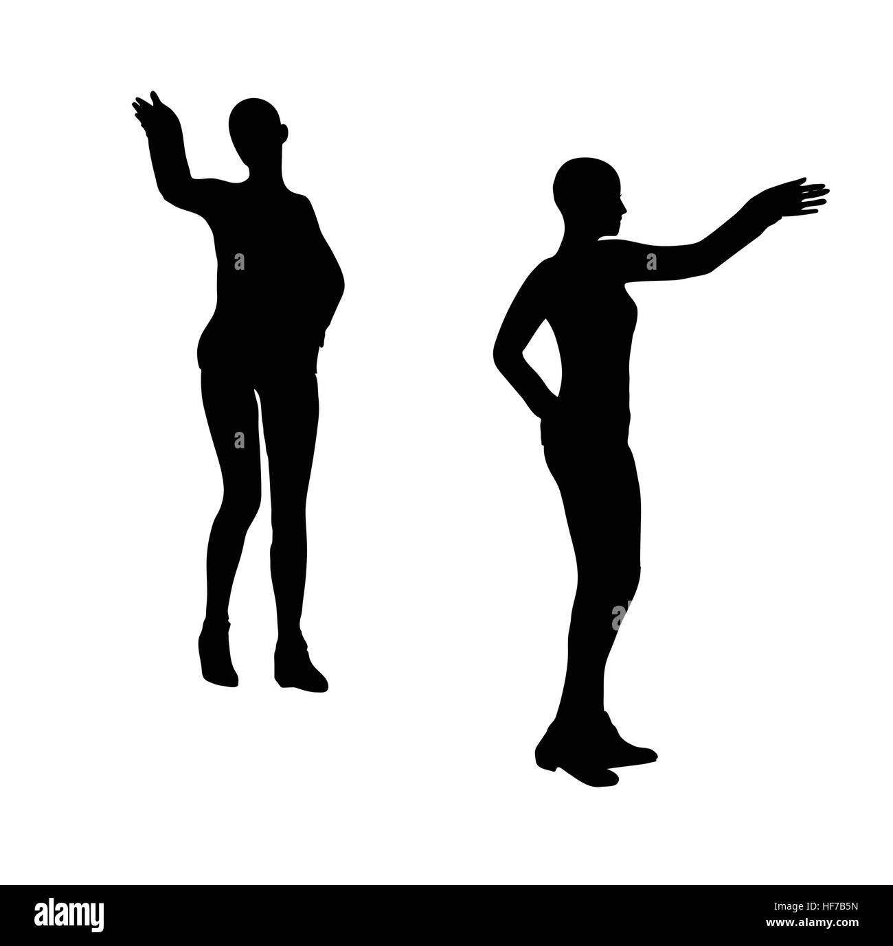 EPS 10 vector illustration of woman in stern pose on white background ...