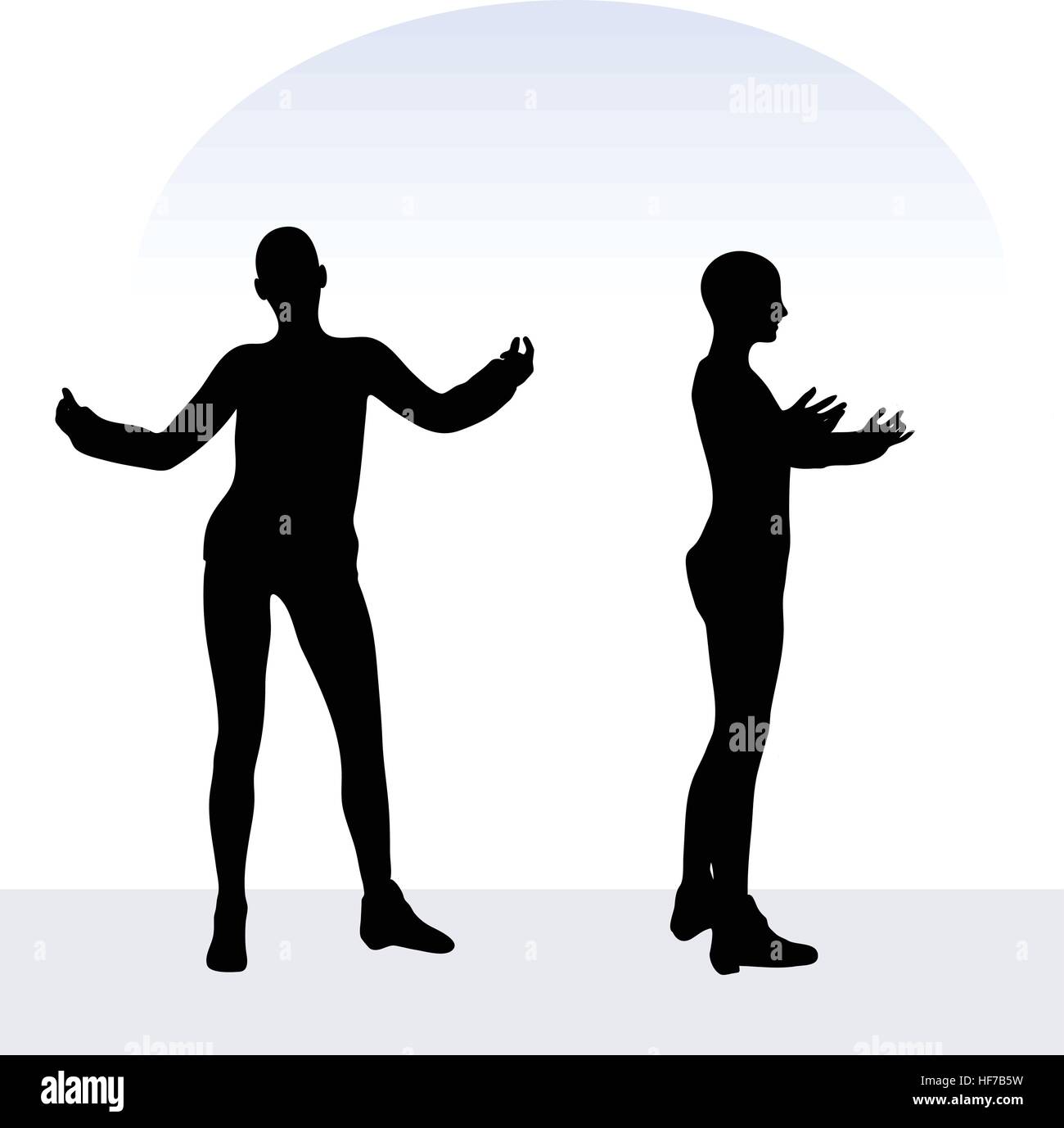 EPS 10 vector illustration of woman in angry pose on white background ...