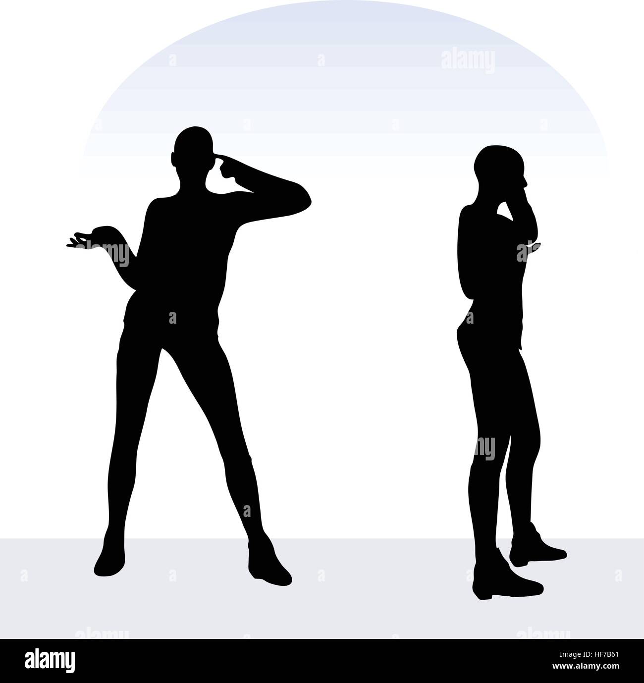EPS 10 vector illustration of woman in angry pose on white background ...