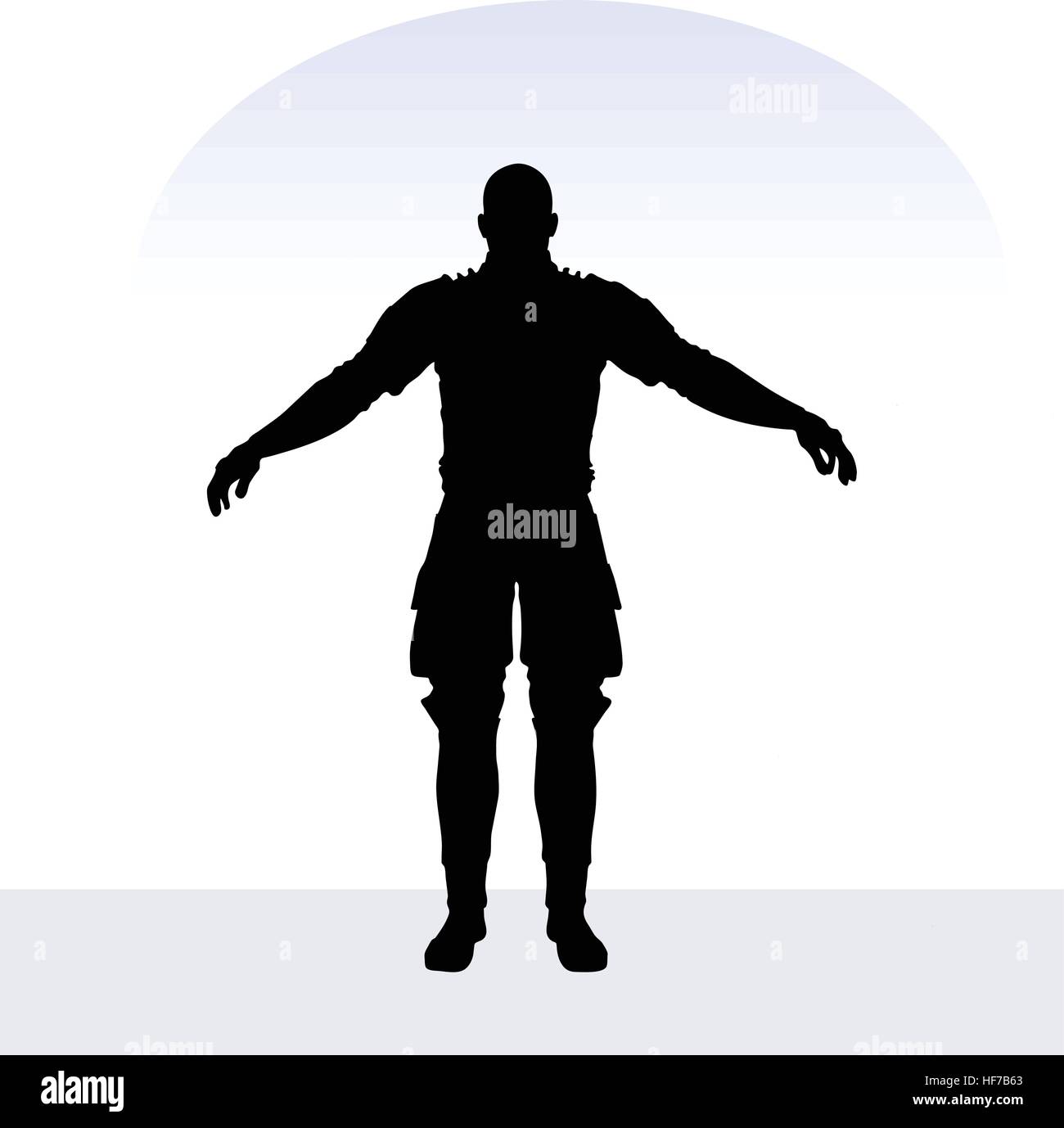 EPS 10 vector illustration of man in samurai pose on white background ...