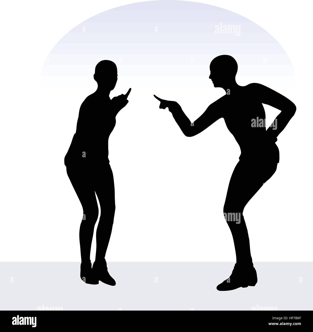 EPS 10 vector illustration of woman in blaming pose on white background ...