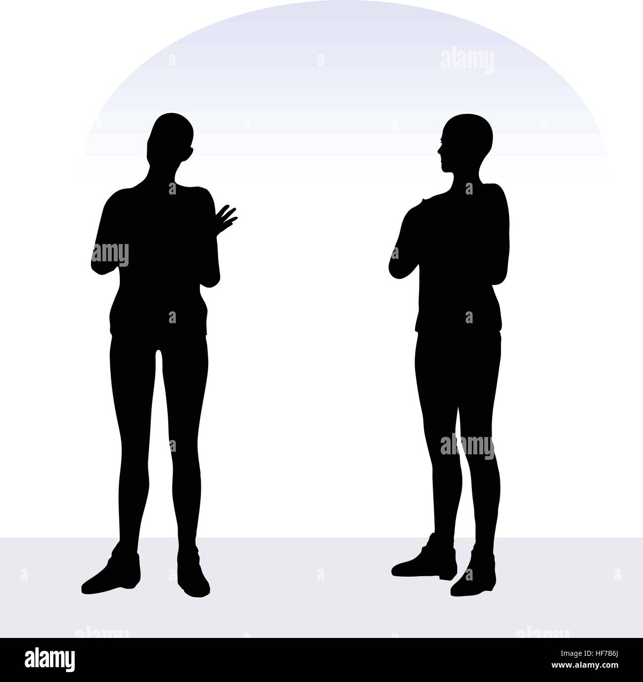 EPS 10 vector illustration of woman in blaming pose on white background ...