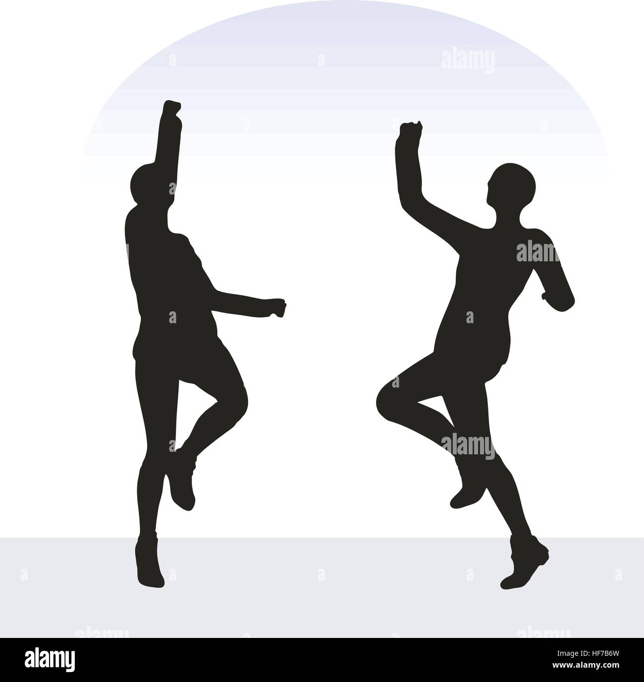 EPS 10 vector illustration of woman in excited pose on white background ...