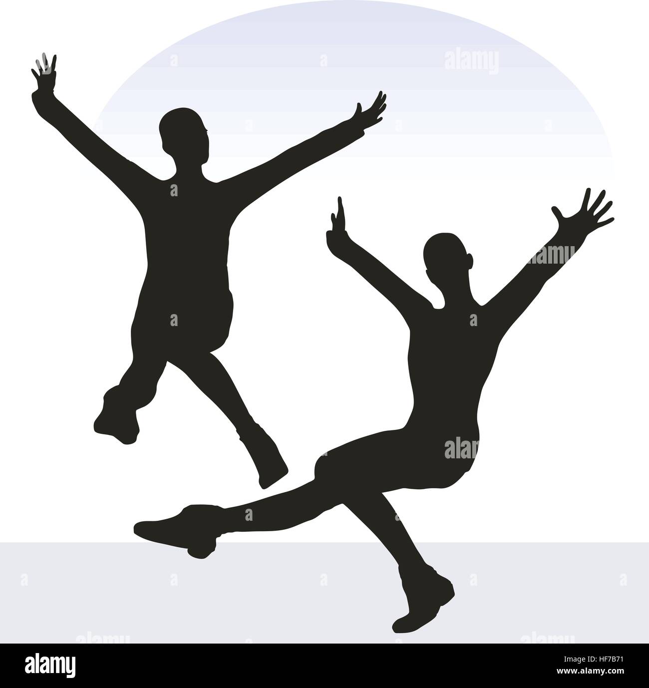 EPS 10 vector illustration of woman in excited pose on white background ...