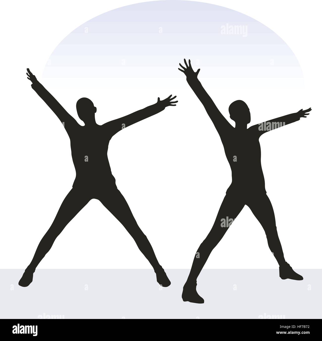 EPS 10 vector illustration of woman in excited pose on white background ...