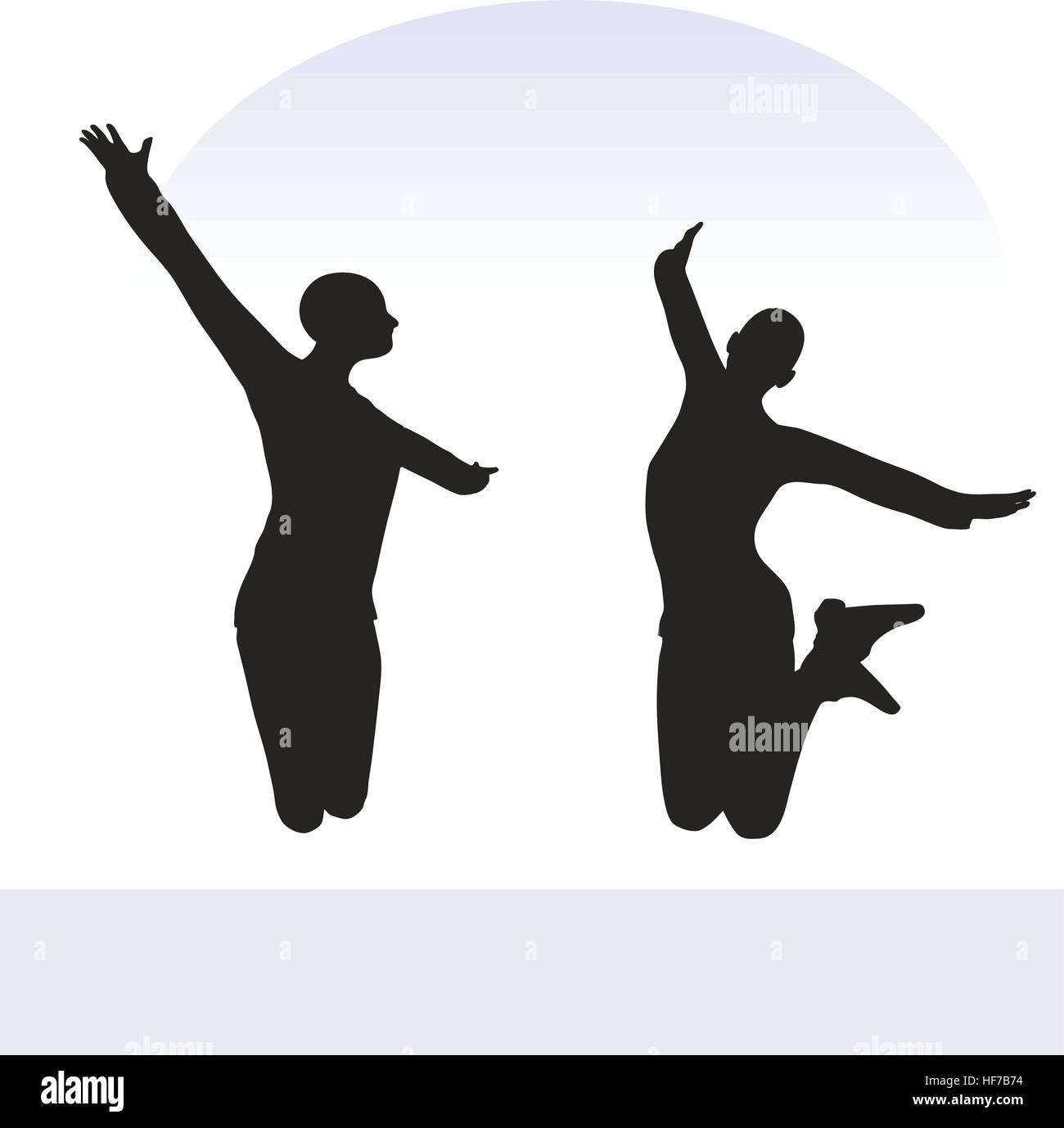 EPS 10 vector illustration of woman in excited pose on white background ...