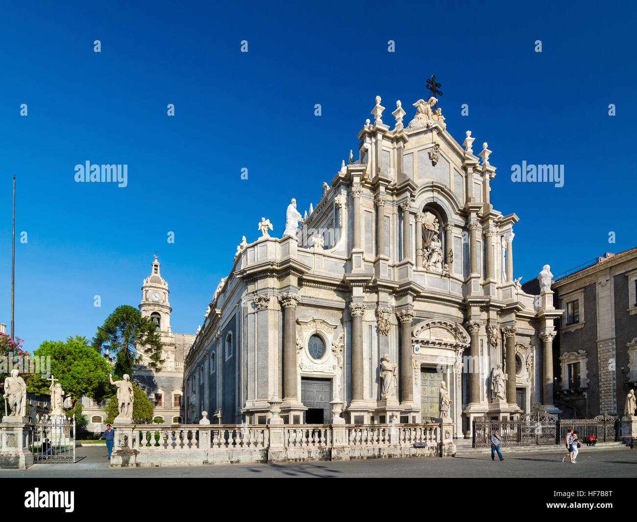 Piazza Duomo or Cathedral Square with Cathedral of Santa Agatha ...