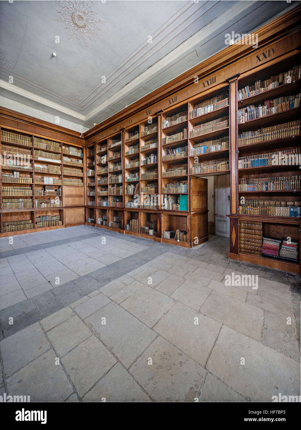 Kacina Castle, library Stock Photo - Alamy