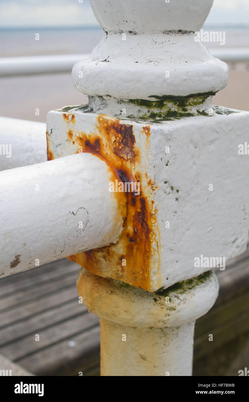 Rusty white paint UK Stock Photo - Alamy
