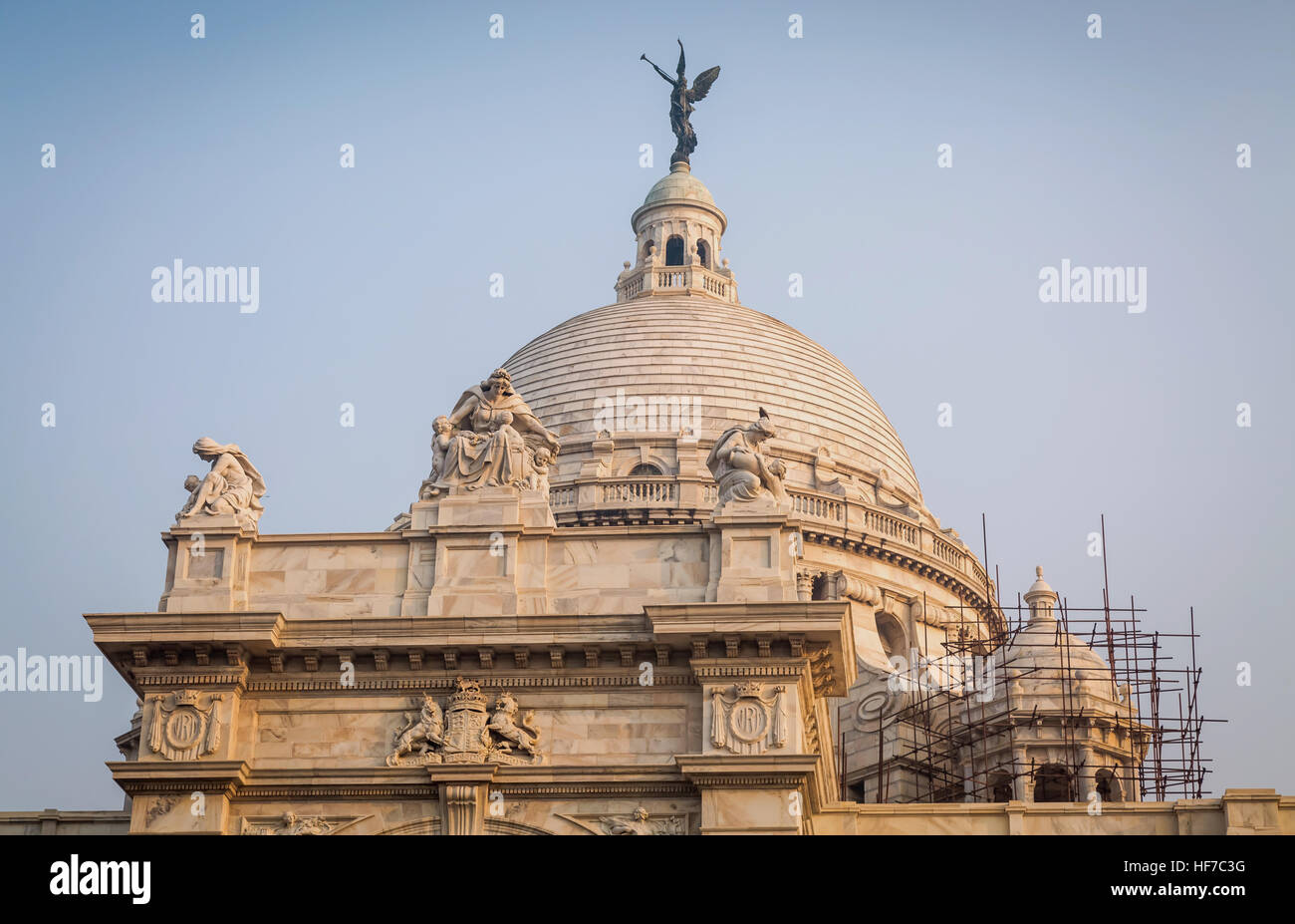 Victoria Memorial architectural building monument dome in close up with ...