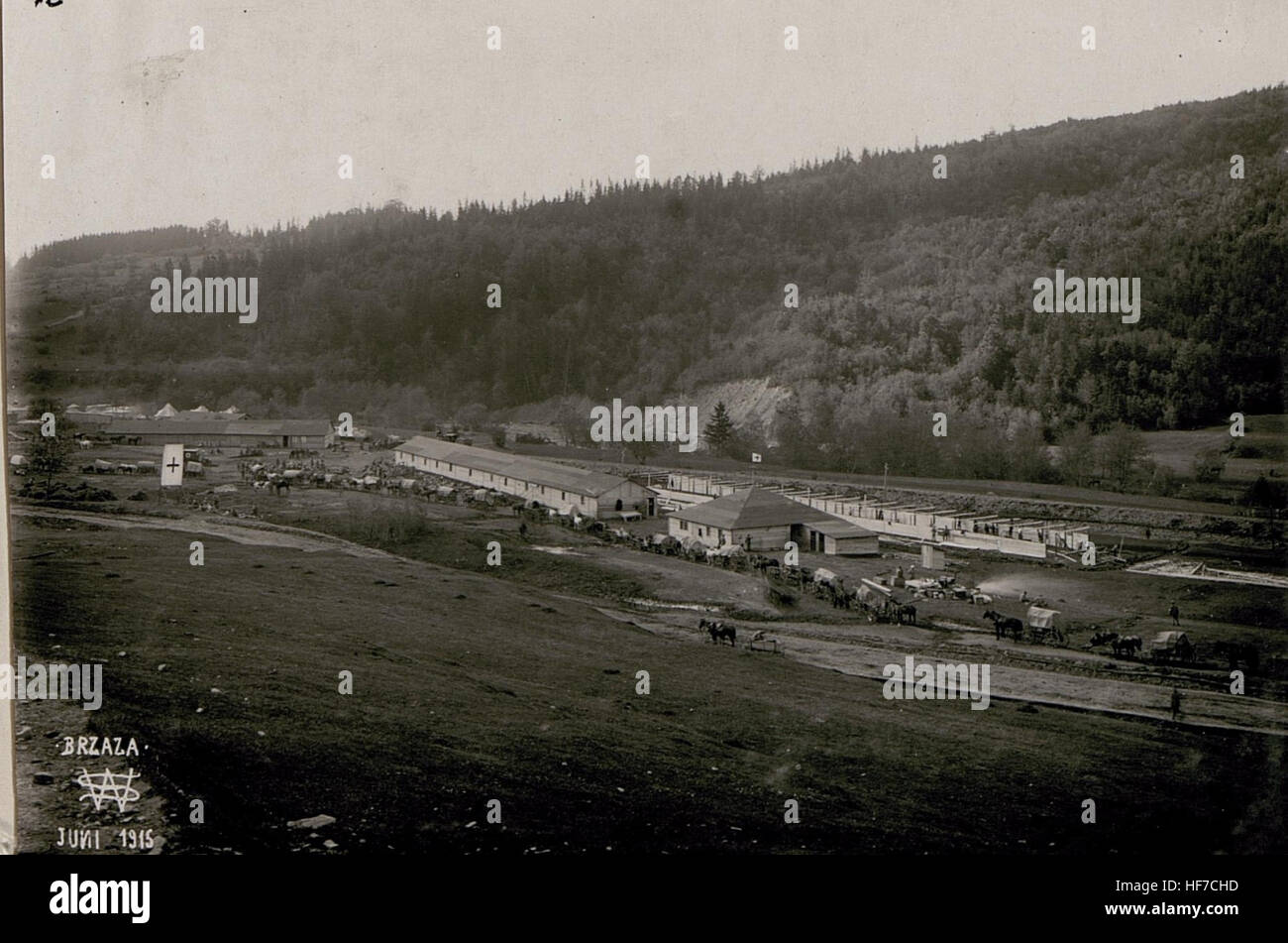A photograph of the Reserve Hospital in Brzaza during World War I, part ...