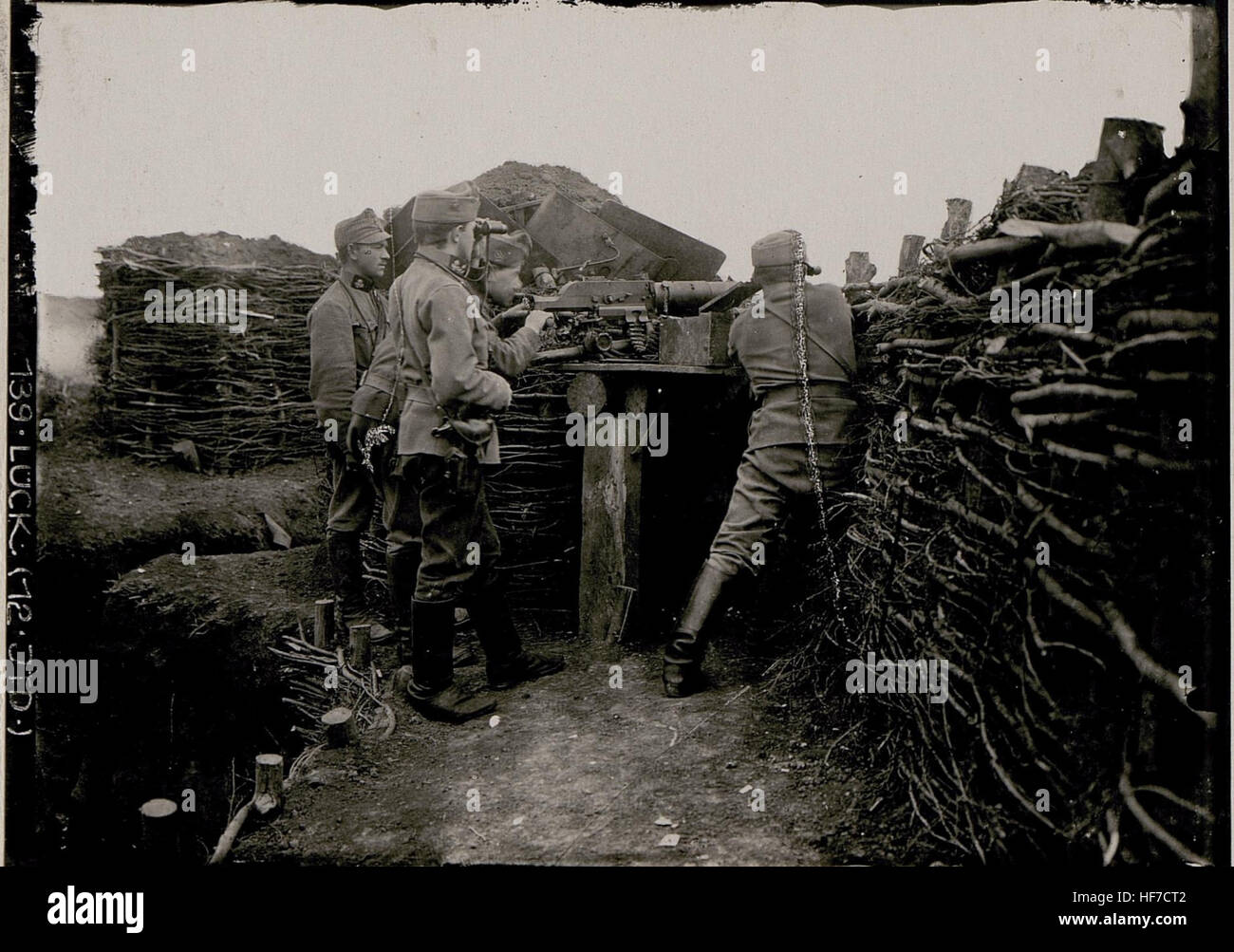 Machine gun position at the Cavalry Protection Division during World ...