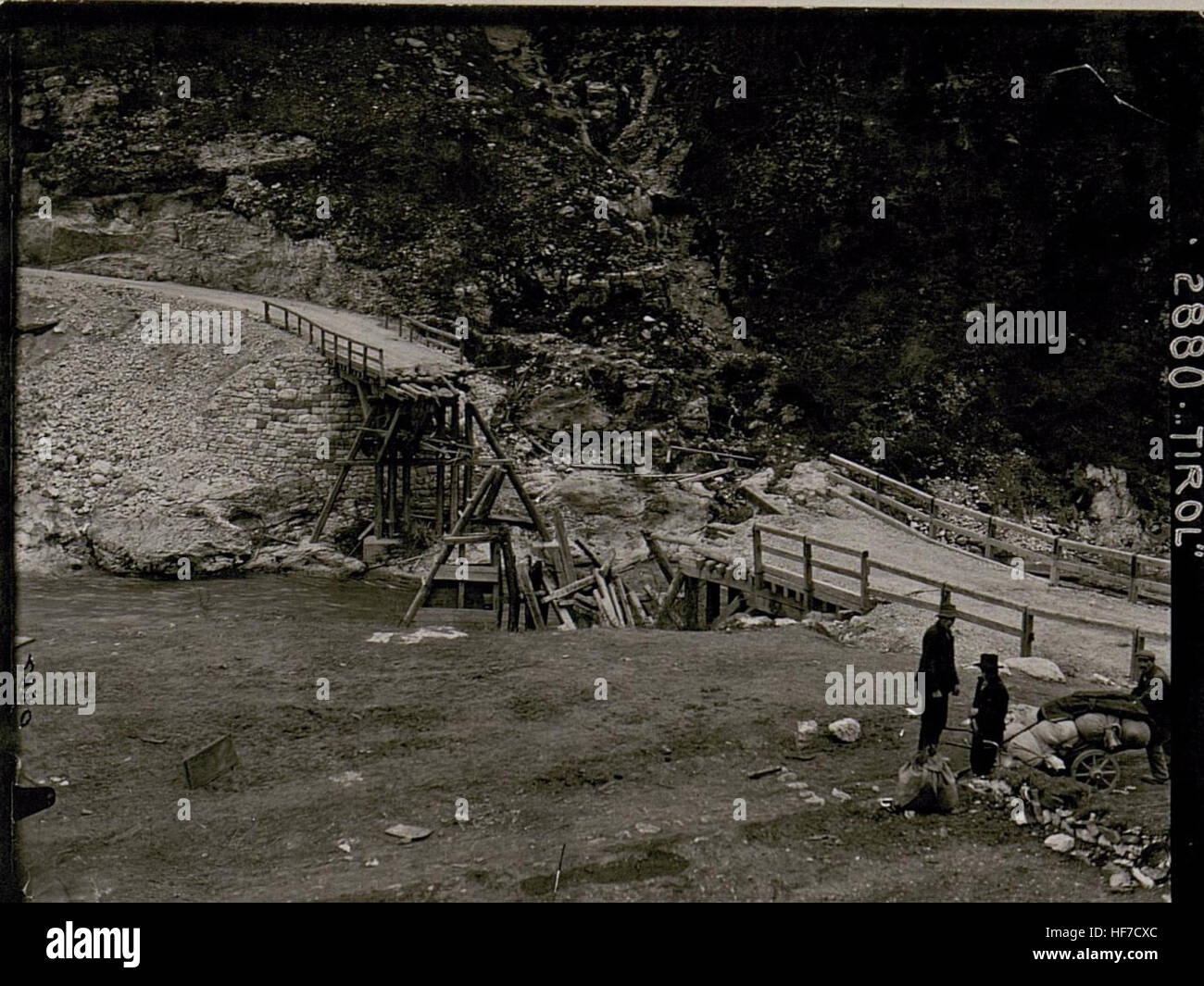 Bridge blown up by Italians near San Martino, December 1917, World War ...