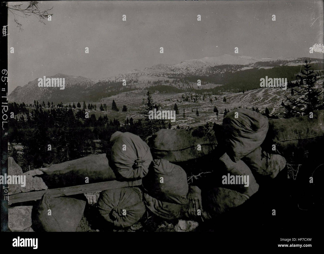 A panoramic view from the Italian front during World War I, showing ...