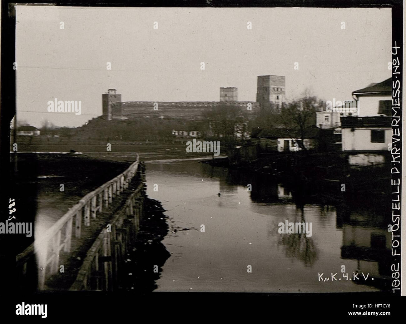 A historic photograph of Luck Castle during World War I, showing a ...