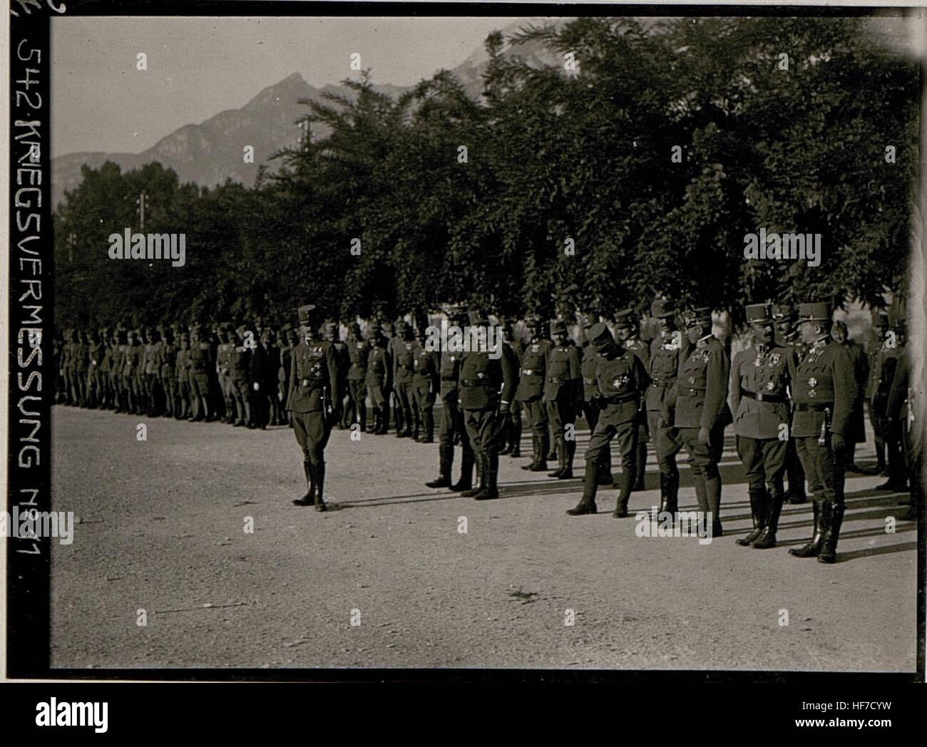 Parade of Infantry Regiment No. 59 before Kaiser Karl in Trento, Italy ...