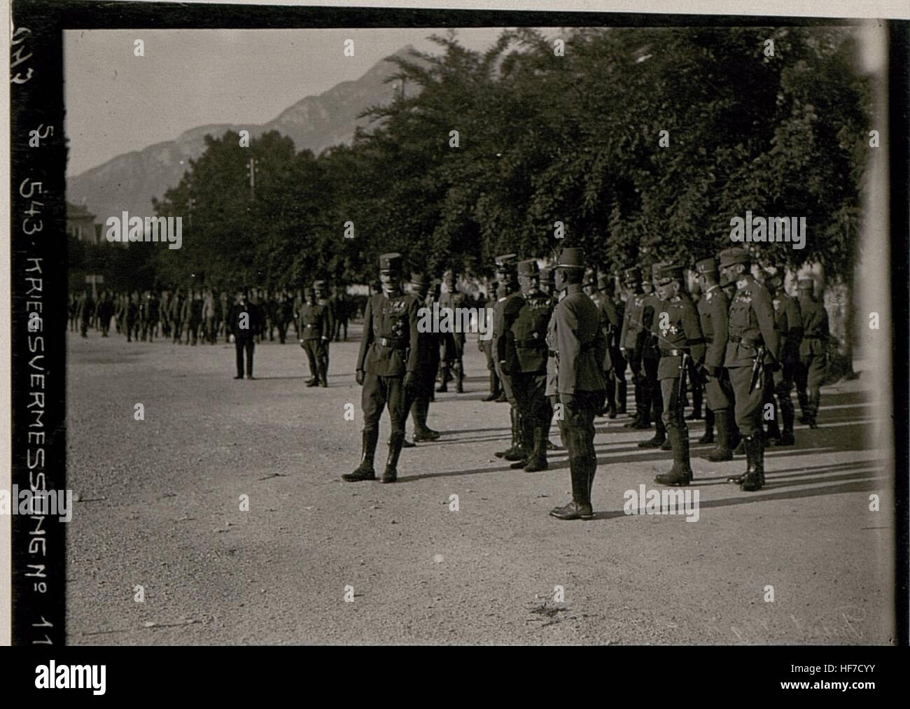 The parade of the 59th Infantry Regiment in front of Emperor Karl in ...