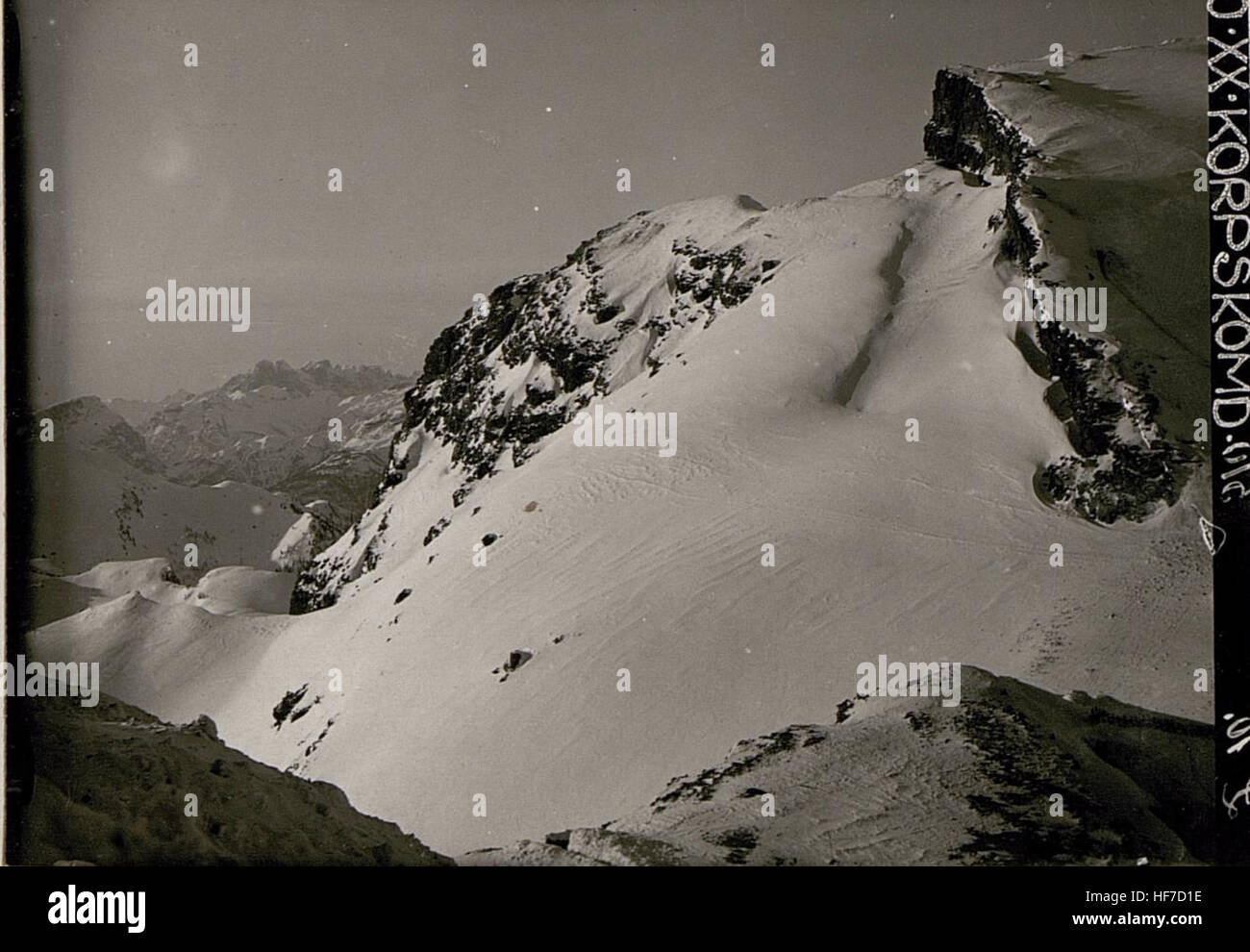 A World War I photograph showing a military position at the small ...