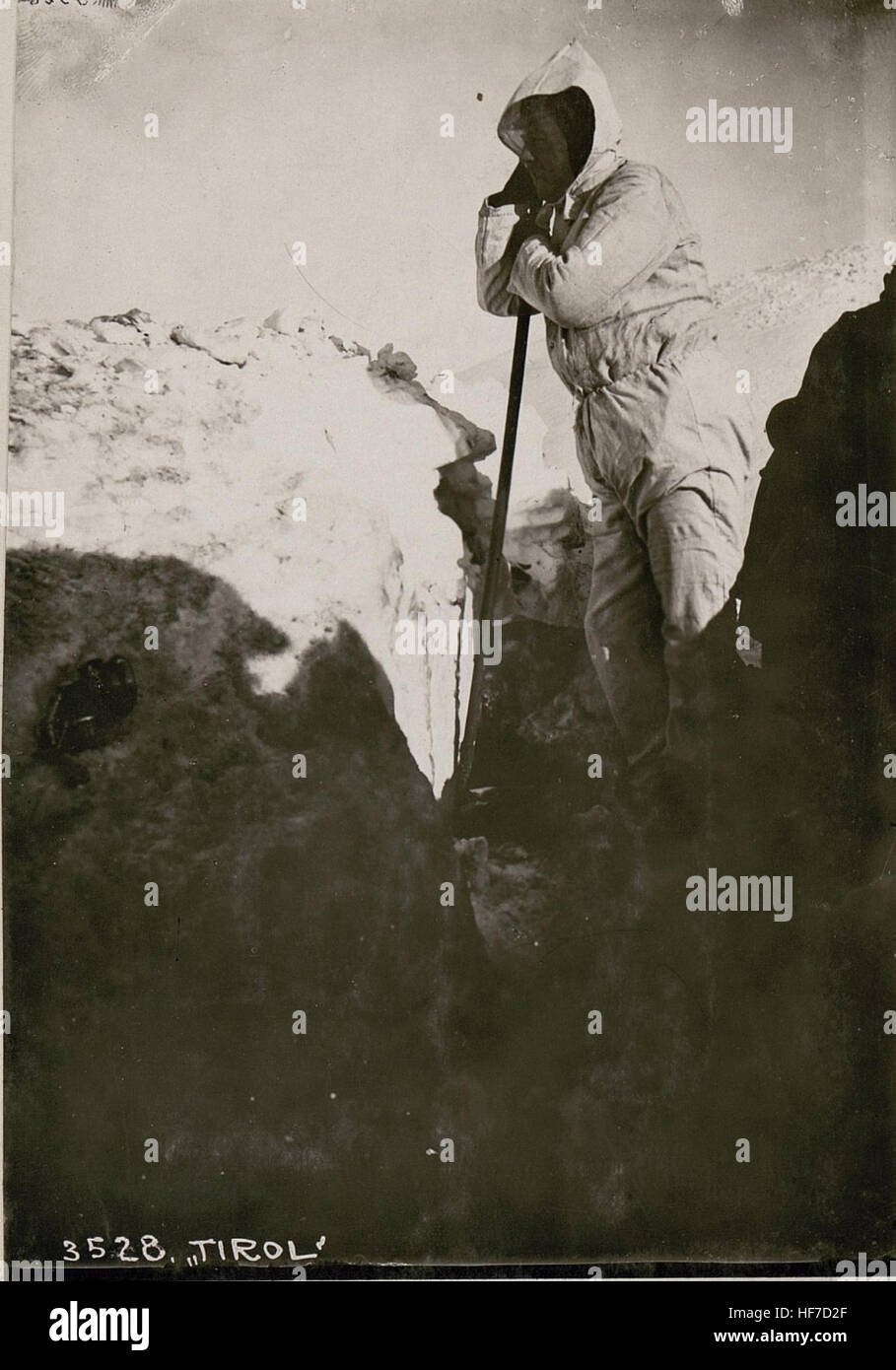 Trench at Kleiner Lagazuoi during the First World War, part of the ...