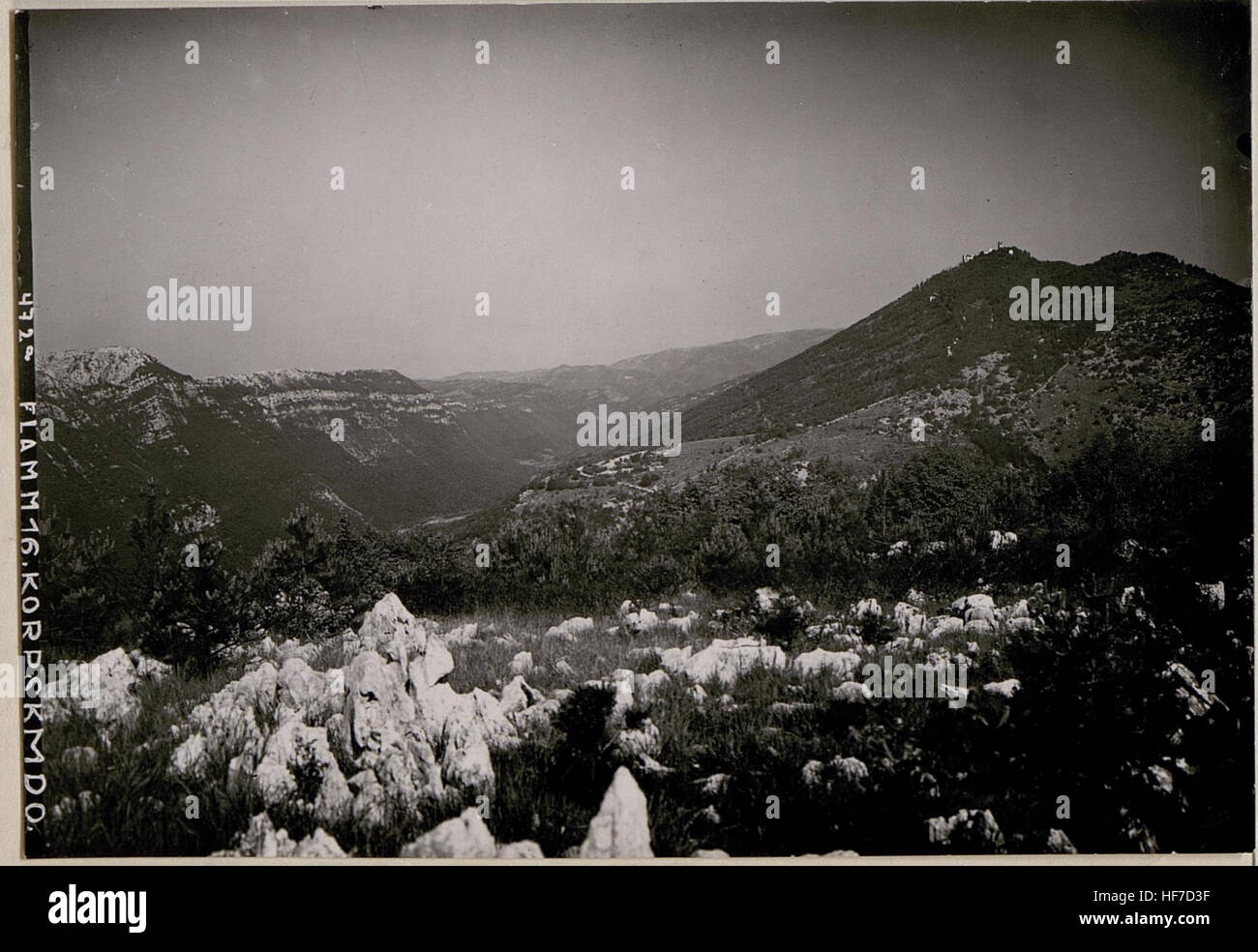Panorama from Monte Sabotino, Isonzo Valley, and Monte Santo, as seen ...
