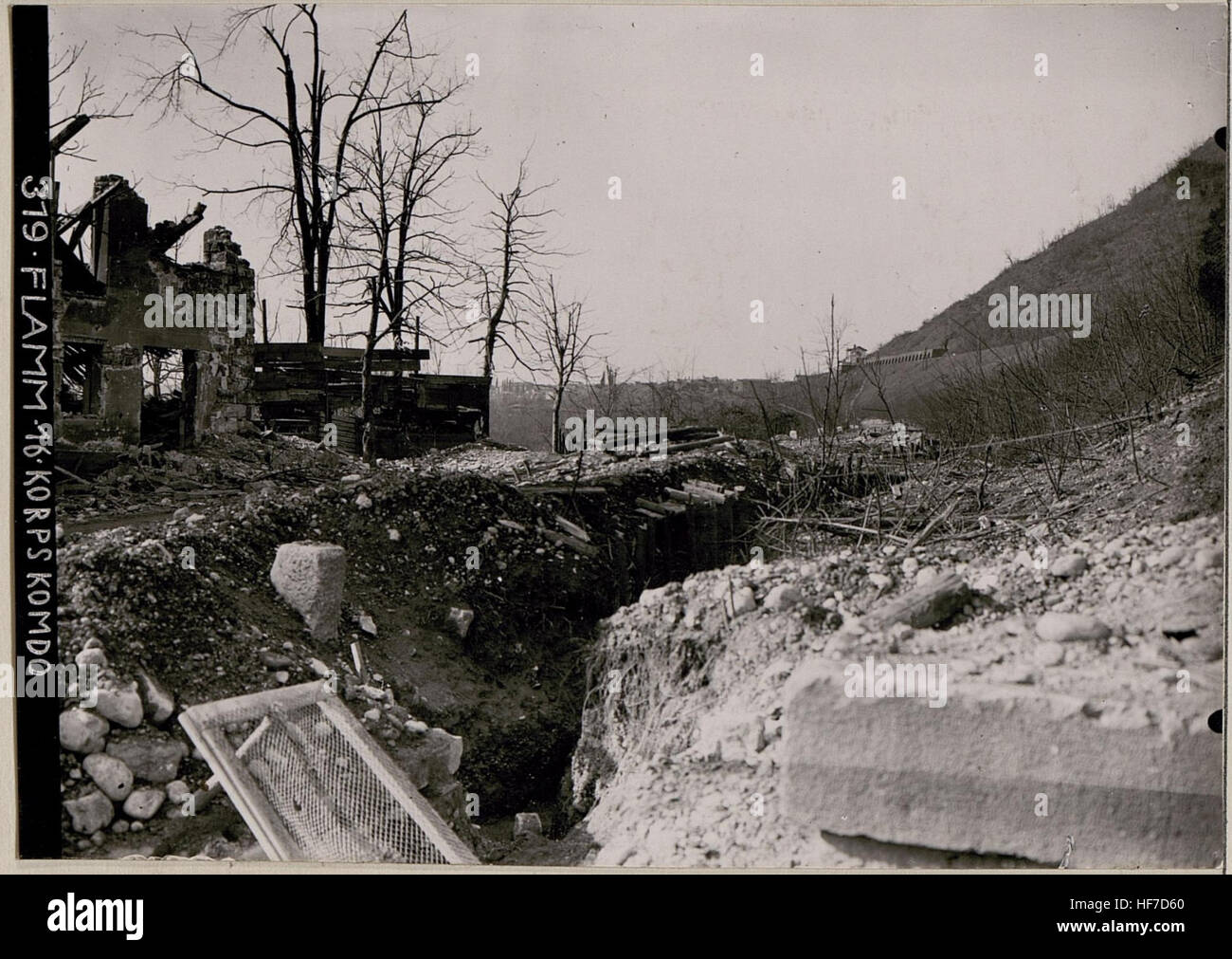 Trench towards the south slope of Hill 184, WWI, Podgora battlefield ...