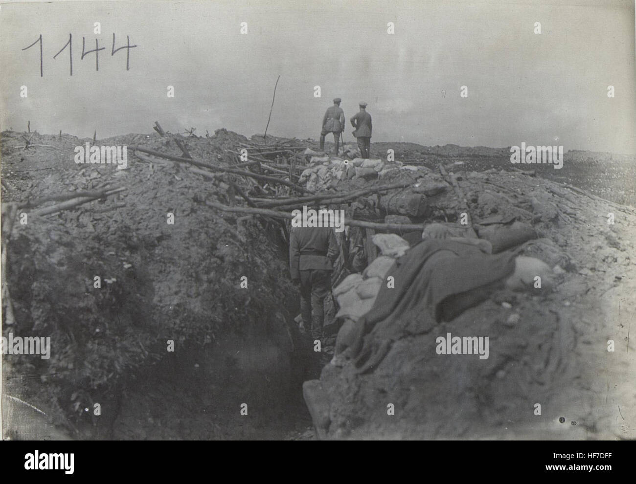 The abandoned Russian trench at the summit of Dzikie Lany during World ...