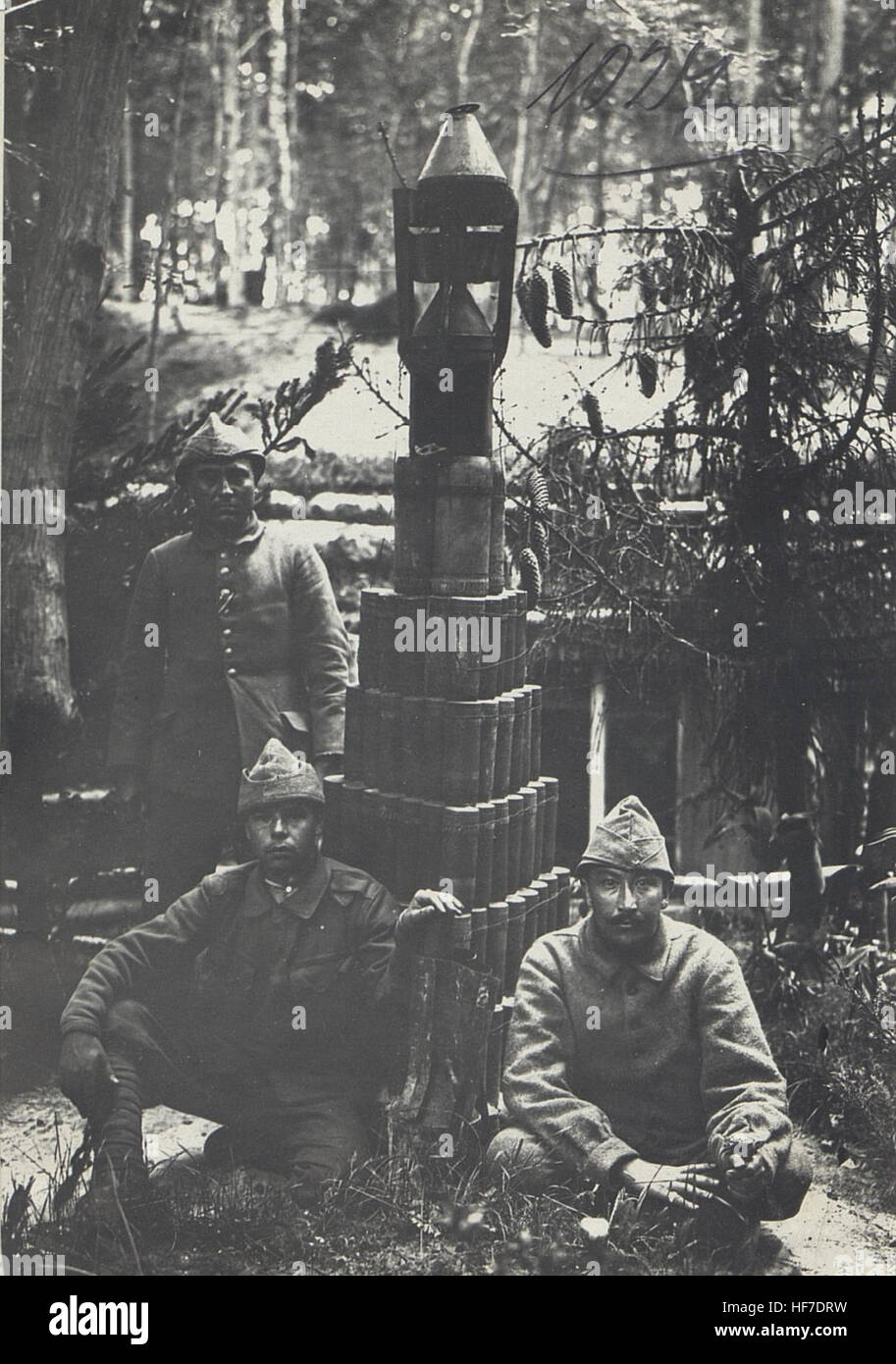 Monument made of shell casings at the position of Turkish Infantry ...