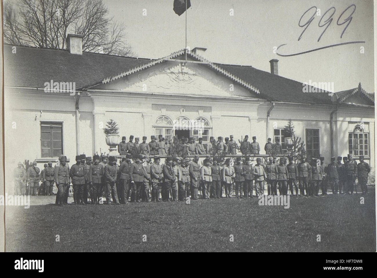A photograph showing the staff of the Kaiser’s Ottoman XV Corps outside ...