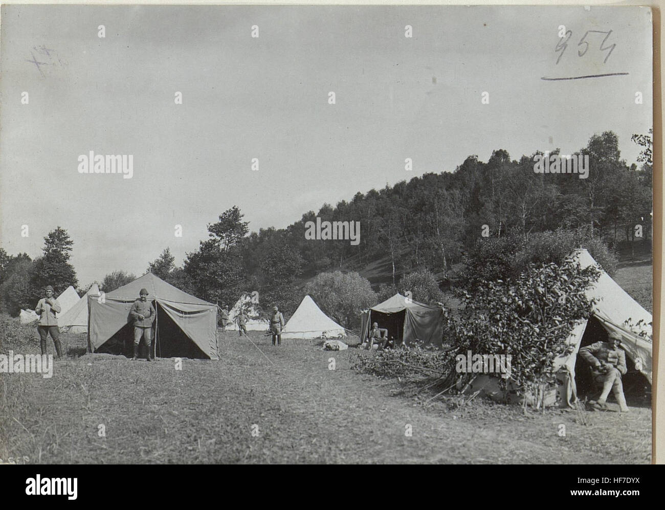 Ottoman army camp near Podwysokie, featuring officers' tents. The ...