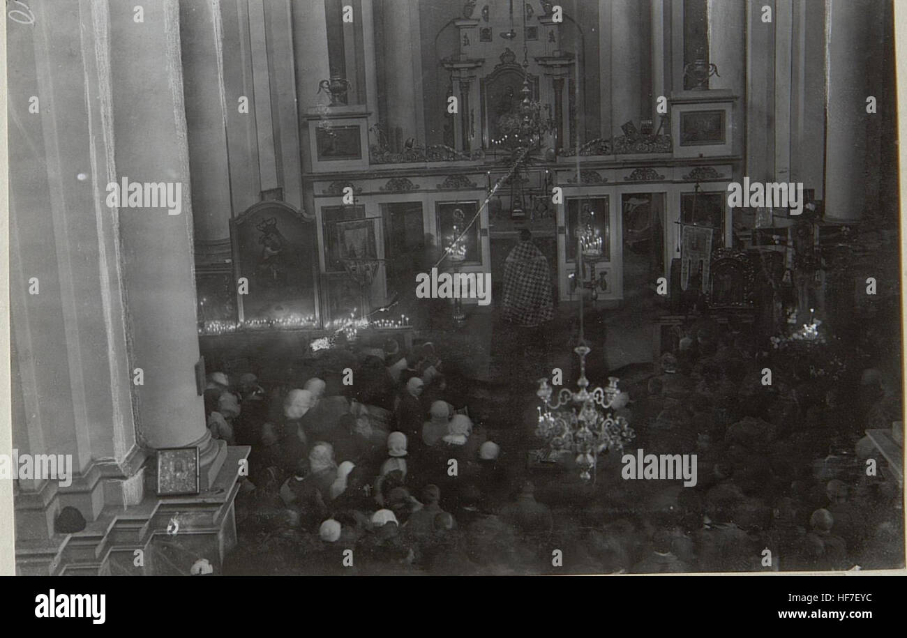 Mass in the church, Russian Epiphany celebration, during World War I ...